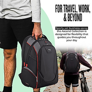 Solo New York Launch 17.3-Inch Laptop Backpack with Hardshell Front Pocket, Black