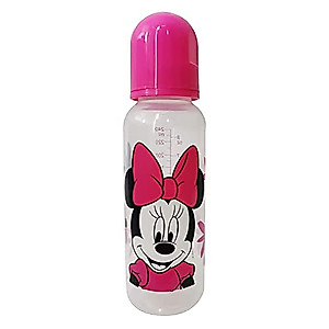 Cudlie Disney Baby Girl Minnie Mouse 9 oz Pack of 3 Baby Bottles, Tropic Floral