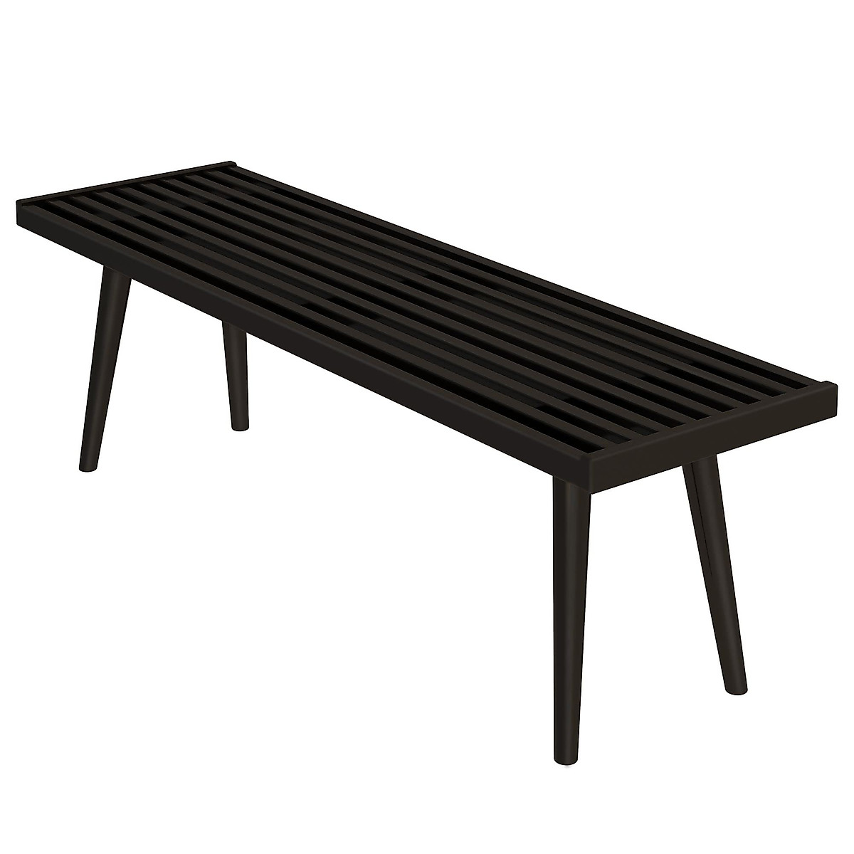 Plank+Beam Mid-Century Modern Entryway Bench, Black