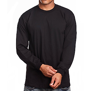PRO 5 Super Heavy Mens Long Sleeve T-Shirt, X-Large Tall,Black