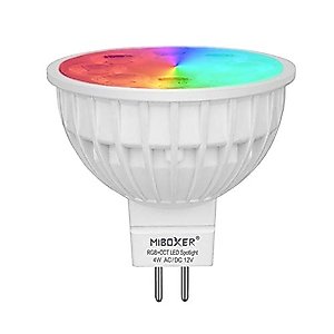 LGIDTECH FUT104 Miboxer 4W MR16 Led 2.4GHz Bulb Spotlight GU5.3 Socket AC/DC 12V RGB+CCT Color and Temperature Changeable Dimmable,But Single Bulb Wouldn't Work.Controller and Hub is Sold Separately