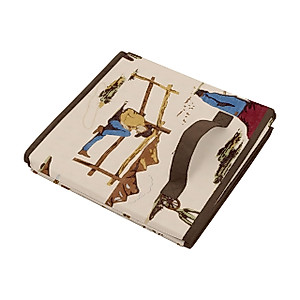 Sweet Jojo Designs Cowboy Wild West Boy Small Fabric Toy Bin Storage Box Chest For Baby Nursery or Kids Room - Tan and Red Western Southern Country