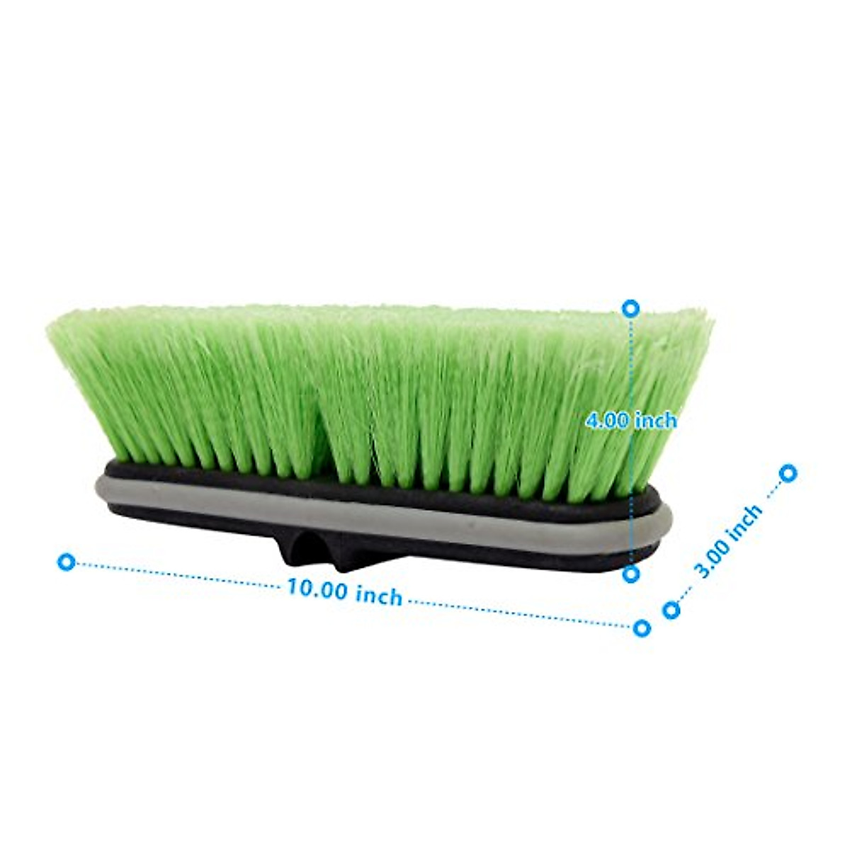 CARCAREZ 10" Flow-Thru Car Washing Brush Head, Green