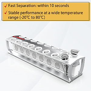 4E's USA Magnetic Bead Rack Separator for DNA - Magnetic Separator for Purification of DNA, RNA Holds 16 (1.5 mL) Eppendorf Tubes, Microcentrifuge Tubes - Model MRK100216