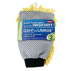 Carrand 45320 Microfiber Suds Maker Long Chenille Wash Mitt, Yellow