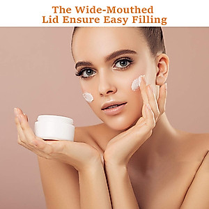 Plastic Containers Akamino White Plastic Lotion Jar with Inner Liners and Dome Lids for Make-up Cosmetic, Creams, Lotions, Refillable Travel Airtight Container Storage (1.25 Oz, 37 ML, 12 PCS)