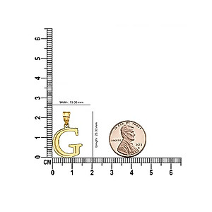 Auriga Fine Jewelry 14k Yellow Gold Polished Etched Letter G Initial Pendant Fine Jewelry For Women