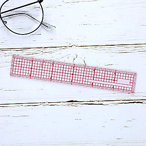 4 Pieces Clear Plastic Ruler Grid Ruler Transparent Ruler Metric Ruler Plastic Straight Measuring Tool Ruler Set for Clothes Design Sewing, 6 Inches, 12 Inch, 15 Inch