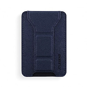 JTLEGEND Atlas Phone Stand with Stick on Card Holder for Back of Phone Kickstand Scratch-Resistant (Berry Blue)