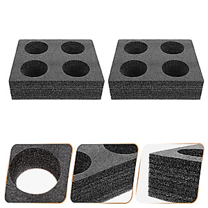 Cabilock 4 Pcs 4 Hole Cup Holder Takeout Cup Holders 4 Beer Bottle Drink Takeout Holder Drink Holder Foam Cup Holder Metal Cup Takeout Packing Holders Tea Drink Tray Pearl Cotton Car Travel