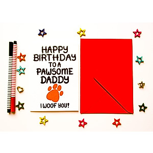 Pawsome Daddy Birthday, Dog Dad Birthday Card, Cute Birthday Card For A Dog Daddy From Dog, Pet Owner Fur Baby