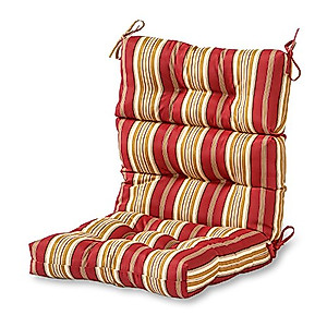 Greendale Home Fashions Outdoor 44 x 22-inch High Back Chair Cushion, Set of 1, Tuscan Stripe
