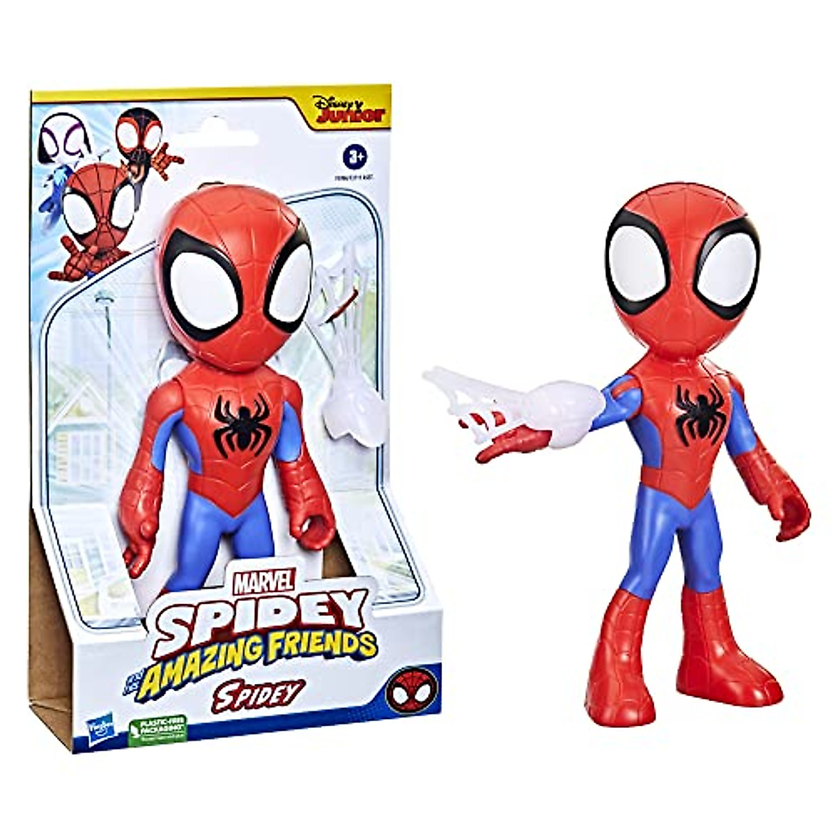 Marvel Spidey and His Amazing Friends Spiderman Action Figure with Web Shooter Accessory 22cm