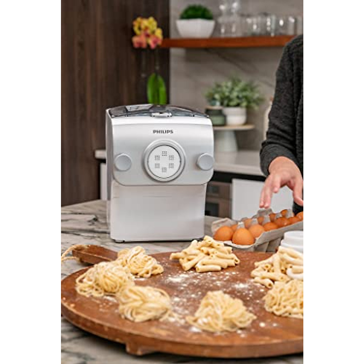 Philips Kitchen Appliances Pasta and Noodle Maker Plus, Large, HR2375/06