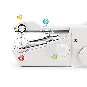 Handheld Sewing Machine Practical Sewing Tool,Mini Handheld Sewing Machine for Quick Stitching,Portable Sewing Machine Suitable for Home,Travel and DIY,Electric Handheld Sewing Machine for Beginners,White