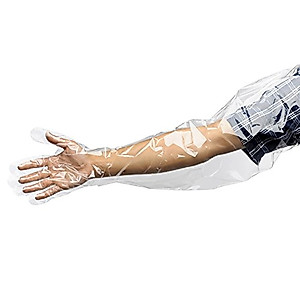 Disposable Long Gloves 35 Inch Length Transparent Veterinary Glove 50 Pcs Artificial Insemination Kit for Dogs Cattle Horse