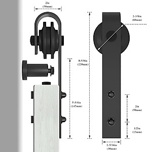 DaAzHai 8 Ft Barn Door Hardware Kit: Easy to Install -Smoothly and Quietly Sliding Barn Door Hardware Single Door Track Low Ceiling Sliding Door Hardware, Modular Track with Stable Connection