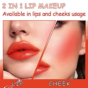 3 Colors Water Lip Tint Stain Set, Velvet Color Lip Tint Watery Lip Stain,Lip & Cheek Tint Moisturizing Mini Liquid Lipstick, Weightless & Non-sticky Finish Long-lasting Waterproof Lip Tint (Set A)