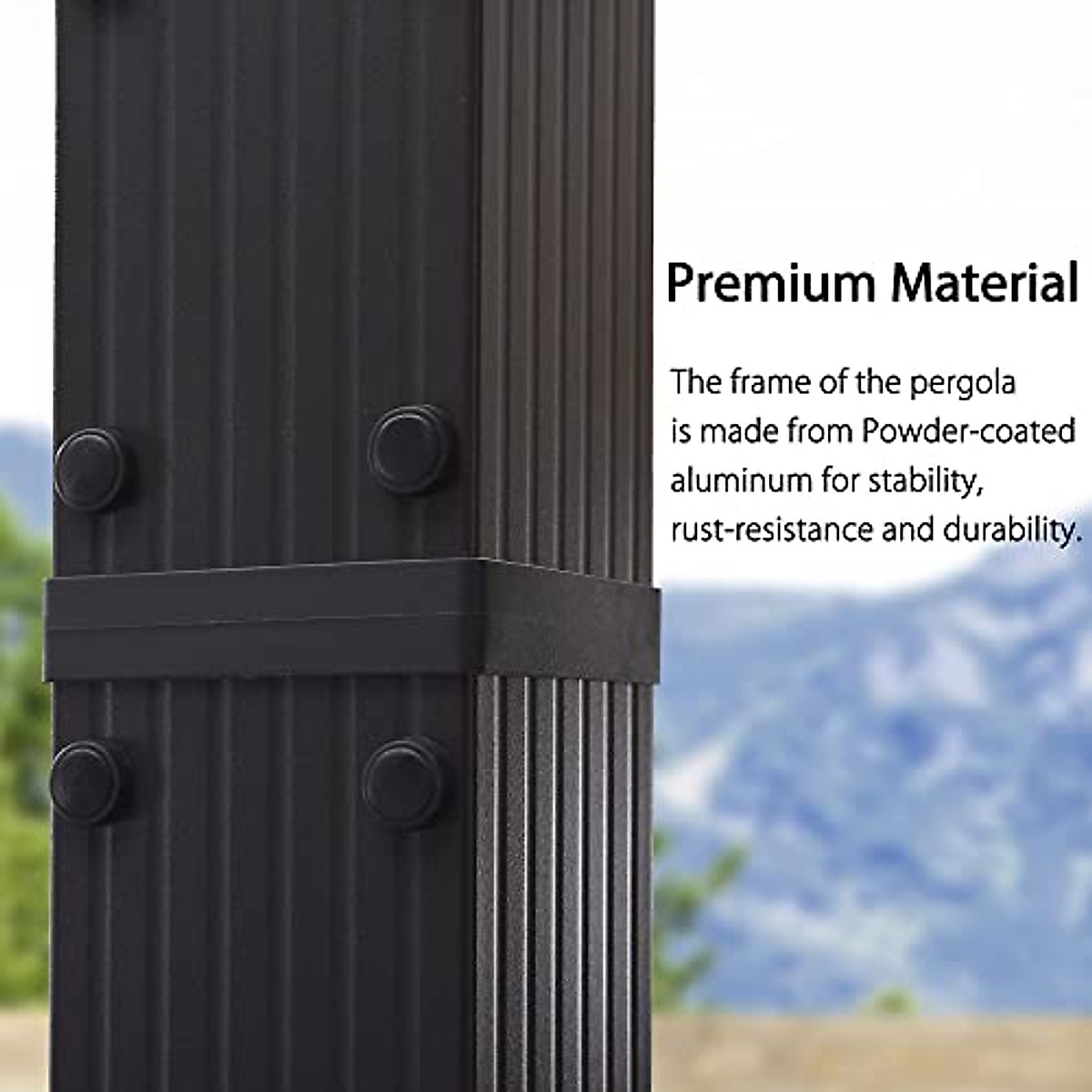 PURPLE LEAF 10' X 13' Outdoor Retractable Pergola with Sun Shade Canopy Patio Metal Shelter for Garden Porch Beach Pavilion Grill Gazebo Modern Yard Grape Trellis Pergola, Turquoise Blue