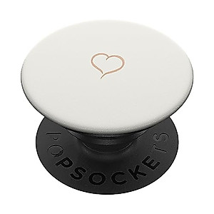 Cream / Beige / Sand Hand Drawn Heart Minimalist Love PopSockets Standard PopGrip