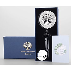 LEAVORES Sympathy Memorial Wind Chimes with Tree of Life Wind Spinner for Loss of Loved One - Ideal Bereavement/ Condolence/ Sorry for Your Loss Gifts