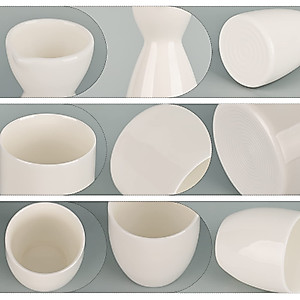 XINGYAN Traditional Japanese White Porcelain Sake 8Pcs Set with Warmer Pot Gift Box Package,Smooth Ceramic Surface Best for Home Gift (Pure White)