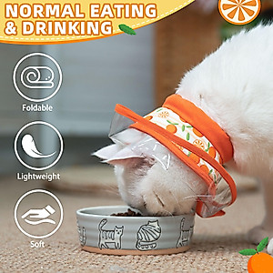PUPTECK Cat Cone Collar Soft for Neck, Cat Recovery Collar to Stop Licking After Surgery, Adjustable Elizabethan Pet Collar for Small Medium Cats Kittens, Orange, S