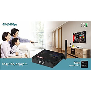 Android 12.0 TV Box,TX68 4GB RAM 32GB ROM H618 Quad-Core 64bit CPU Support WiFi6 Dual 2.4G/5.8G WiFi Ethernet BT5.0 4K 6K HDR10 Ultra HD Smart Home Player Tanix Set Top Box