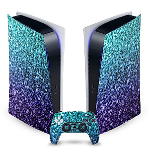Head Case Designs Officially Licensed PLdesign Aqua Blue Art Mix Vinyl Faceplate Sticker Gaming Skin Case Cover Compatible with Sony Playstation 5 PS5 Digital Edition Console and DualSense Controller