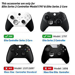 Easegmer Plating Elite Series 2 Kits - 13 in 1 Metal Swap Thumbsticks Joysticks, Trigger Paddles, D-pads and Tool for Xbox Elite Controller Series 2 Model 1797, Elite Series 2 Core Controller (Red)