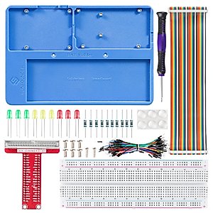 SunFounder RAB Holder Breadboard Kit for Raspberry Pi Compatible with Arduino Uno R4 Minima/WiFi/Uno R3/Mega R3, Raspberry Pi 5 4B 3B+ 3B 2 Model B and 400 830 Points Breadboard