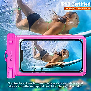 Waterproof Phone Pouch/Case, 2 Pack Waterproof Phone Holder/Bag for iPhone 14 13 12 11 Pro Max, XR, Samsung Galaxy, Pixel, Universal Cell Phone Dry Bag for Travel, Beach, Shower, Kayaking, Snorkeling