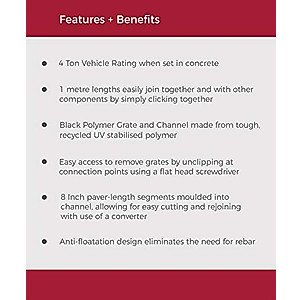 Compact Series 5.4 in. W x 3.15 in. D x 39.4 in. L Trench and Channel Drain with Black Grate 3Pack Kit including 2 End Caps