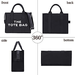 JQWSVE Canvas Tote Bags for Women Handbag Tote Purse with Zipper Canvas Crossbody Bag for Office, Travel, School