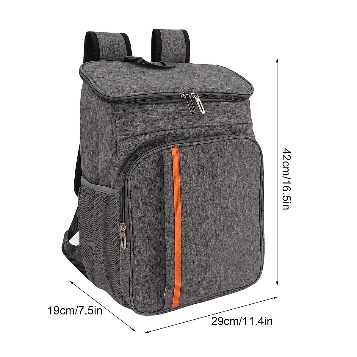 SUNFECILI Thermal Insulated Food Delivery Backpack,Backpack Cooler,18L Grey Leakproof Cooler Backpack Tote Bag,Insulated Reusable Grocery Shopping Backpack for Fruits Drinks Lunch Boxes