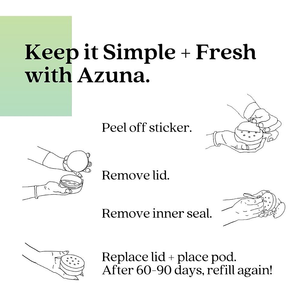 Azuna All-Natural Odor Remover Gel, Small Gym Bag | Air Purifier with Tea Tree Oil | Plant-Based & Long Lasting | For Smoke & Pet Odor | Athlete, 2 oz. (3 Pack)