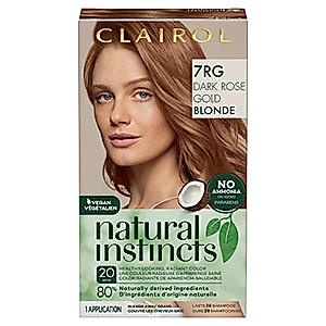 Clairol Natural Instincts Demi-Permanent Hair Dye, 7RG Dark Rose Gold Blonde Hair Color, Pack of 1
