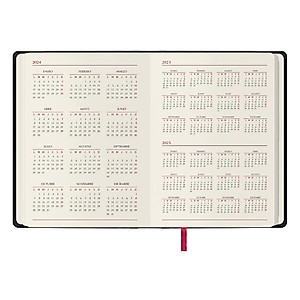 Dohe - Diary 2024 – Day Page – Size: 15 x 21 cm (A5) – 336 Pages – Stitched Binding – Hardcover – Black – Manaos Model
