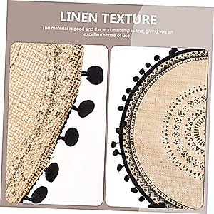 Luxshiny Home Decor 1pc Insulated Decor Table Mat for Anti Photo Outdoor Jute Dining Wedding Circles Pad Anti-scalding Decorative Creative Woven Farmhouse Rustic Dish Cloth Supplies Room Boho Decor