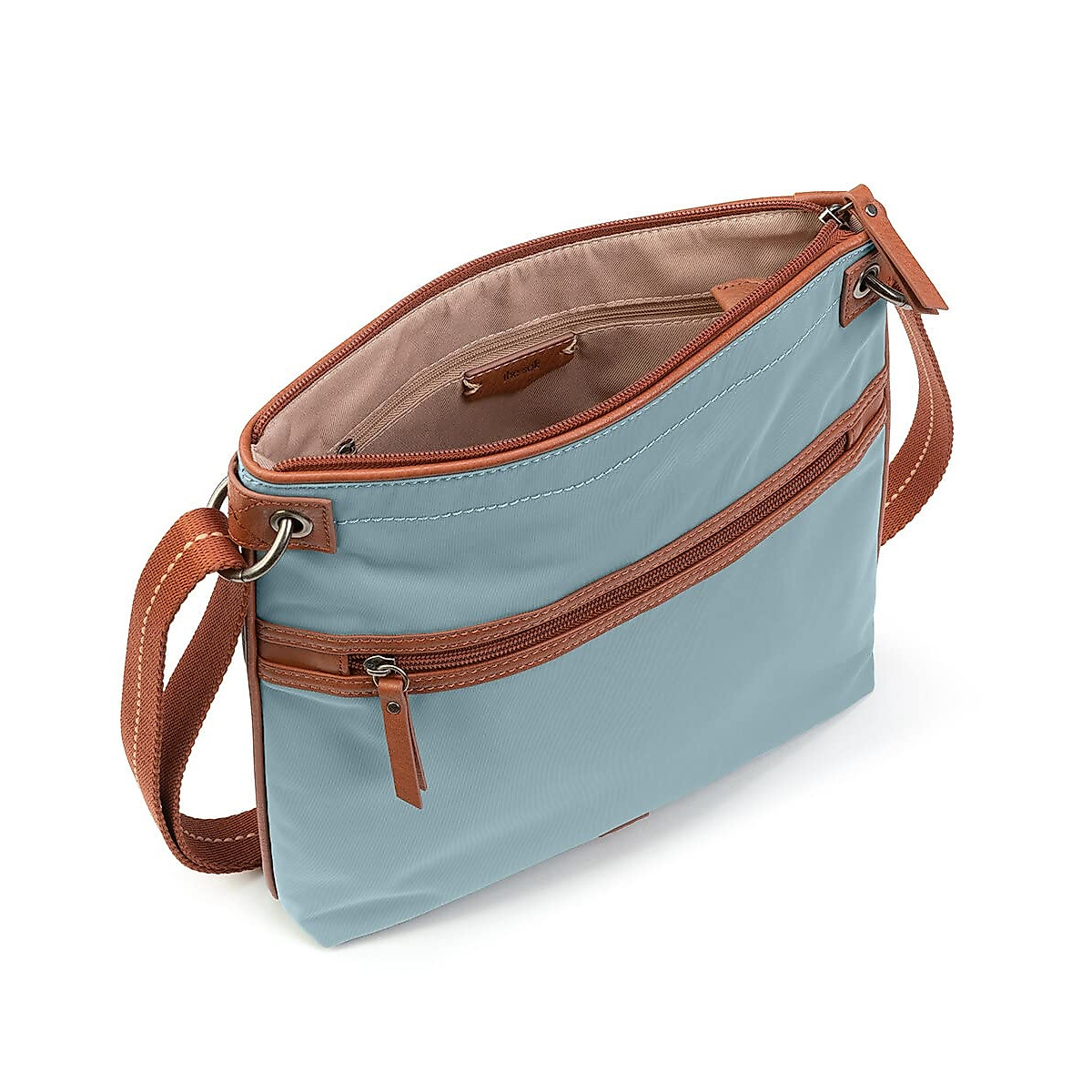 The Sak Esperato Flat Crossbody in Recycled Nylon, Denim