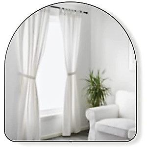 Umbra Hubba Arched Wall Mirror with Metallic Frame, Modern Style for Bathroom, Entryway, Living Room and More, 34 x 36-Inch, Titanium