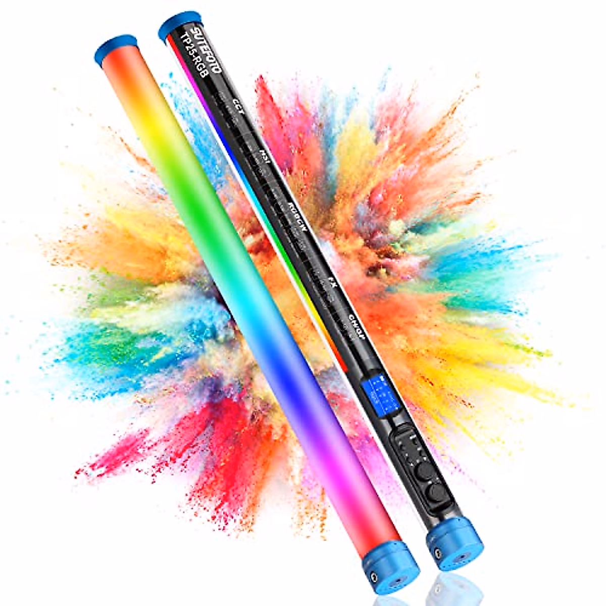 [2021 upgraded] Large Handheld Light Wand, 2600 lumens RGB LED Video Light 360° Full colors, 24.3" Tube Light for Photography Light Stick, CRI 98+, 2800K-10000K /Rechargeable Battery /LCD Display