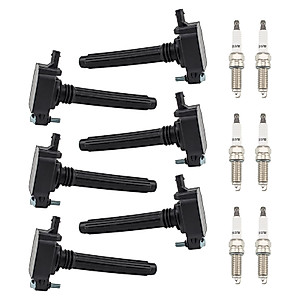 AUTOKAY Ignition Coil & NGK Platinum Spark Plug Set of 6 for Chrysler for Dodge for Jeep Ram UF648