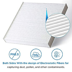 Puroma 2 Pack Cabin Air Filter with Multiple Fiber Layers Replacement for CP285, CF10285, Toyota 2005-2018, Scion 2008-2016, Lexus 2006-2017, Land Rover 2015-2016