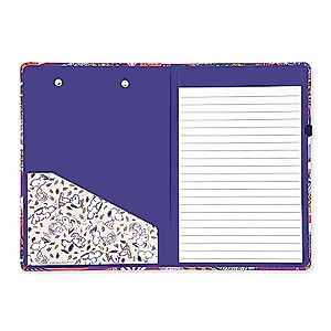 Vera Bradley Mini Clipboard Folio with Refillable Lined Notepad, Padfolio with Interior Pocket and Pen Loop, Fall For Peanuts