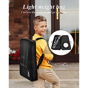 Eastar Professional 32 Note Glockenspiel Xylophone Bell Kit Percussion Kit with 8 Inch Drum Practice Pad, Stand, Glockenspiel Stick, Drum Sticks and Carrying Bag