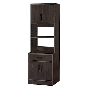 Better Home Products Shelby Tall Wooden Kitchen Pantry in Tobacco