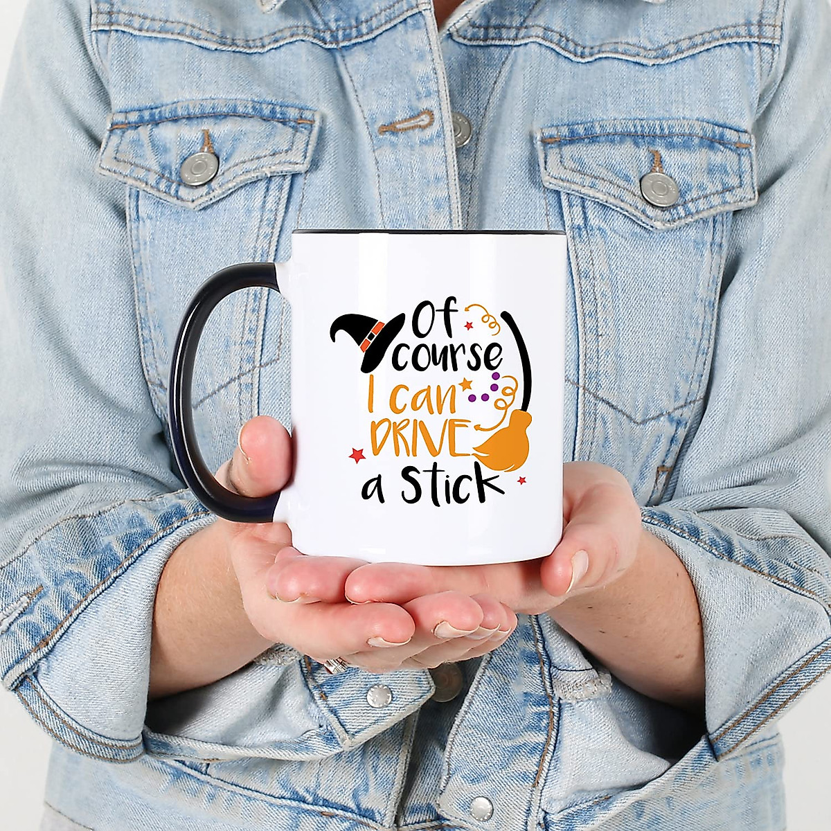 Casitika Witch Gifts. Halloween Themed Witch Mug. Of Course I Can Drive A Stick 11 Oz Pun Cup For Friend Or Coworker.