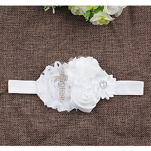 Bloomposh 3pcs Baby Girl Headbands Hairbands Hair Bows Hair Accessories for Newborn Infant Toddlers Kids (White)