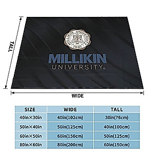 Millikin University Logo Flannel Throw Blanket, 60x50 Inches Soft Blanket for Couch, Cozy, Warm ，All Season.
